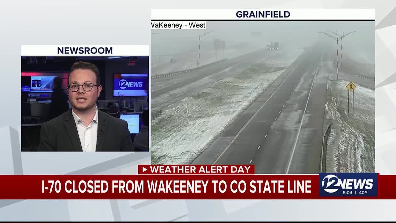 Winter storm presents dangerous conditions in NW Kansas - YouTube
