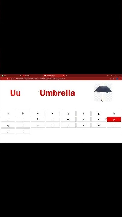 Alphabet Project in html css and javascript #shorts - YouTube
