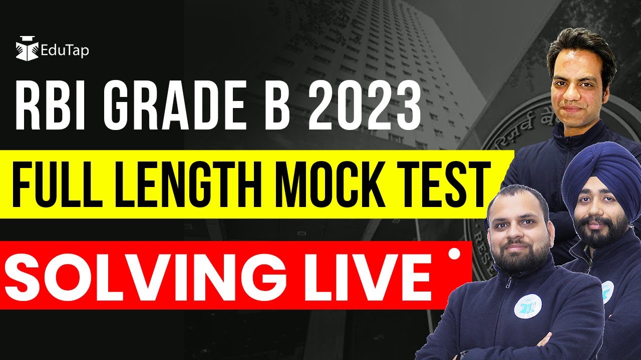 RBI Grade B Full Length Mock Test | RBI Grade B 2023 Test Series | RBI ...