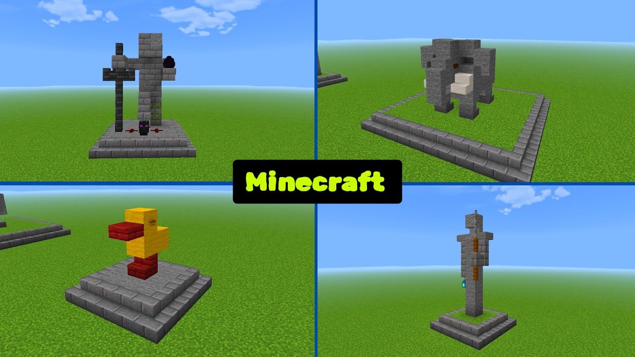 Minecraft: How to Build a Statue Tutorial [Easy Build] - YouTube