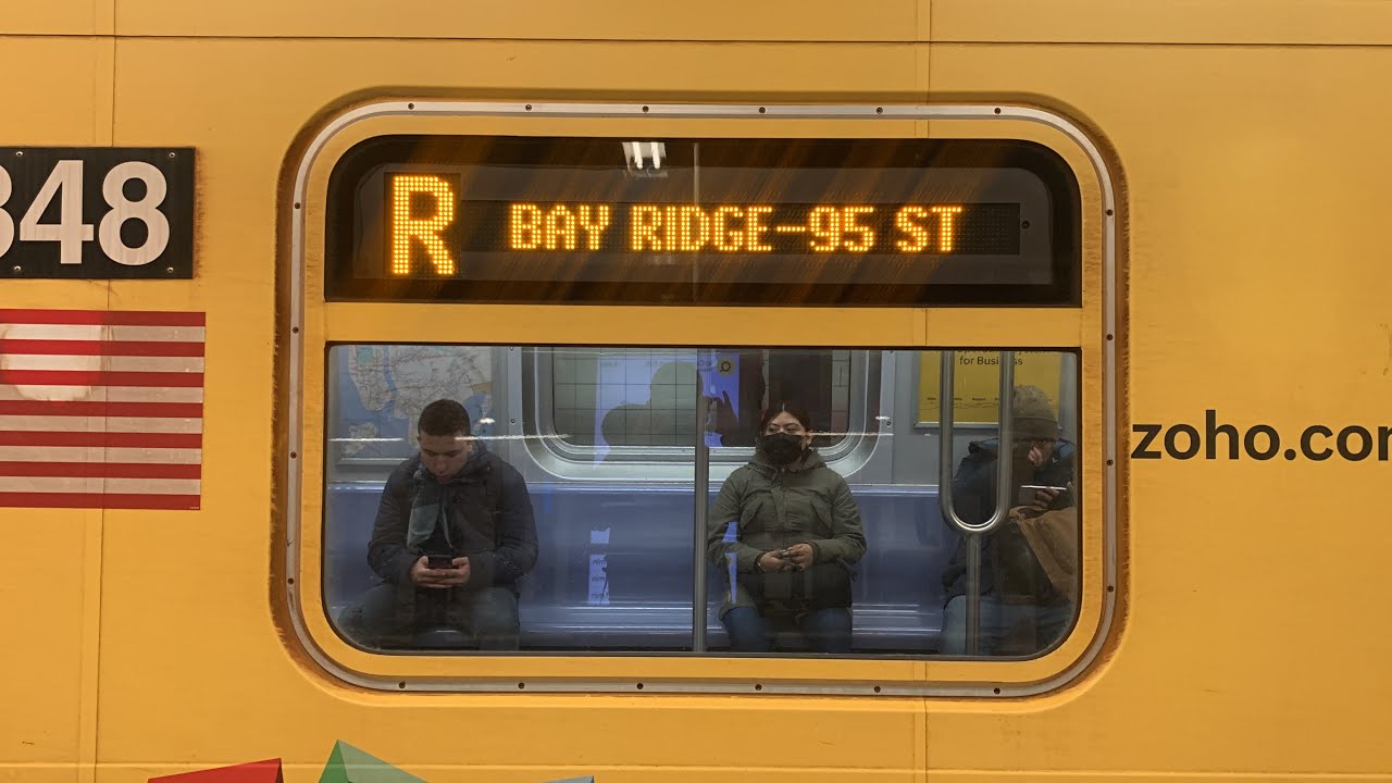 BMT Broadway Line: Zoho One-wrapped R160A (R) Train at Times Square ...