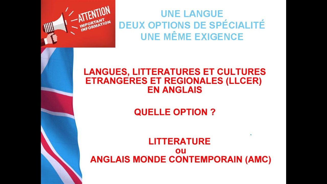 Spé LLCER opt Littérature ou AMC - YouTube