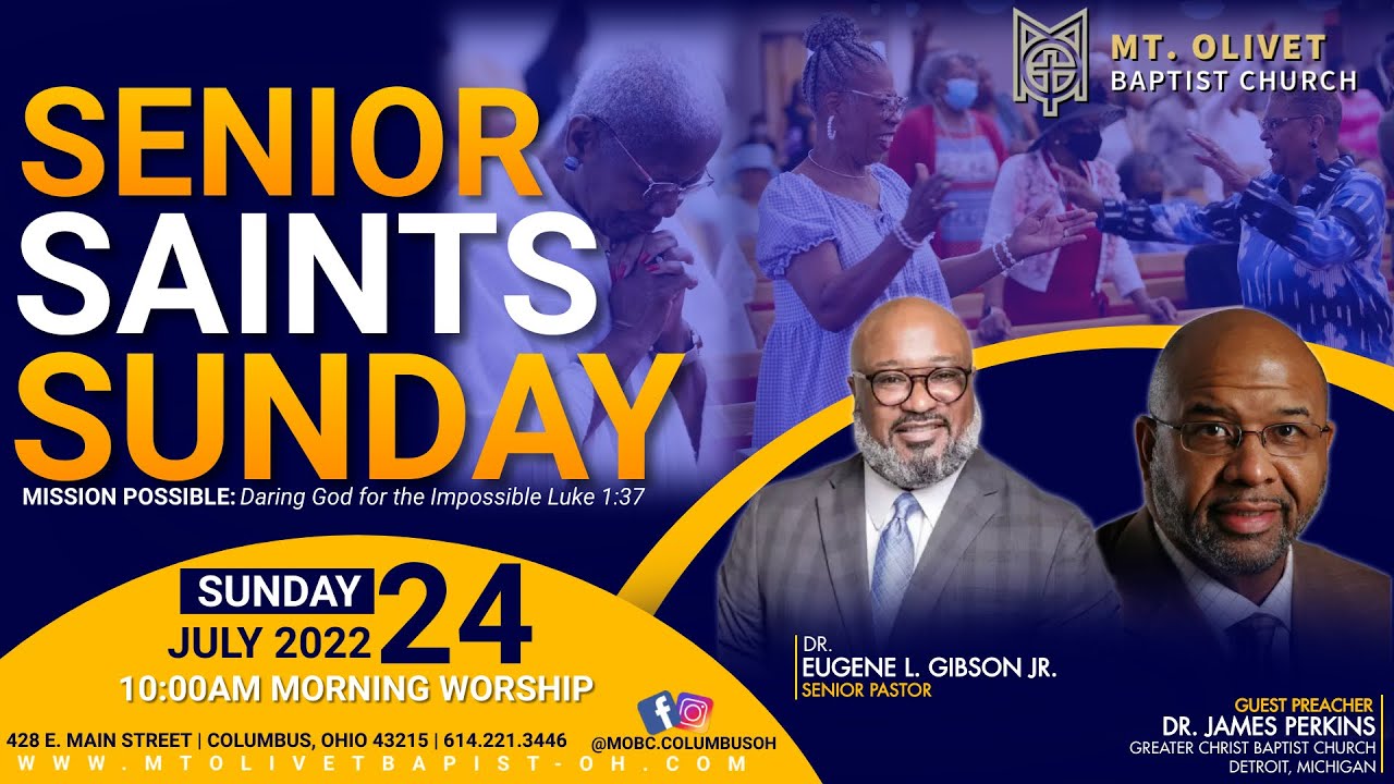 7/24 Senior Saints Sunday with Dr. James Perkins pt. 2 - YouTube