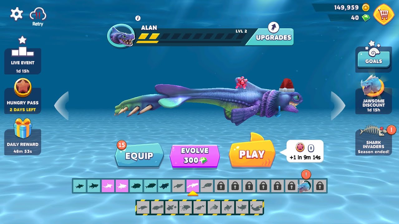 HUNGRY SHARK EVOLUTION | ALAN SHARK JET PACK BOOST TO FLY | GAME PLAY ...