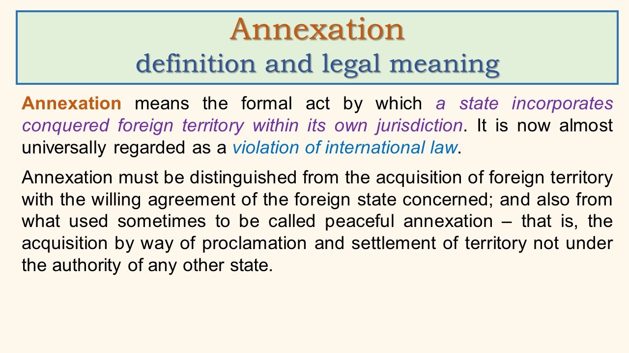 Annexation definition and legal meaning - YouTube