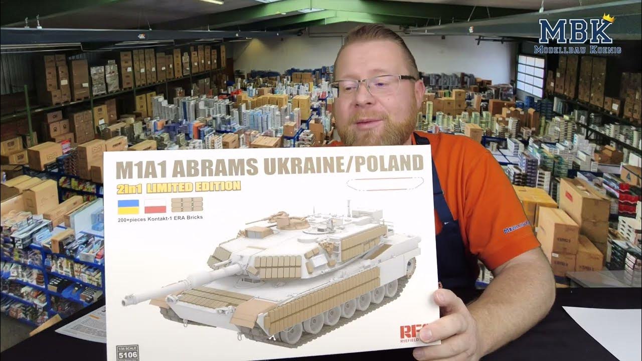 MBK packt aus #875 - 1:35 M1A1 Abrams UKRAINE/POLAND 2in1 Limited Edition (Rye Field 5106) - YouTube