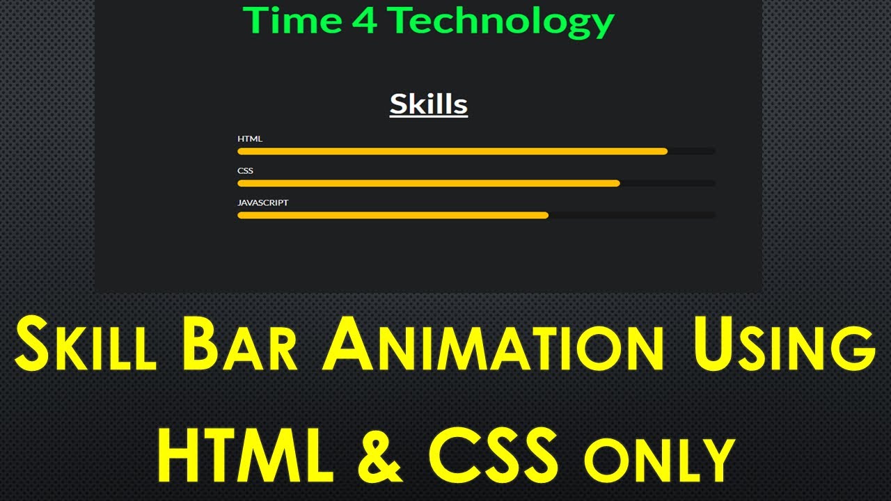 Skill Bar Animation Using Html And Css Youtube