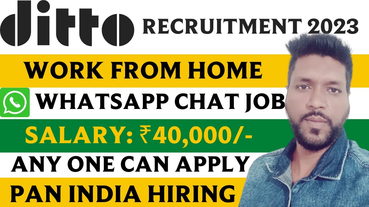 Ditto Recruitment 2023! Ditto Work From Home Job! Work From Home Jobs ...