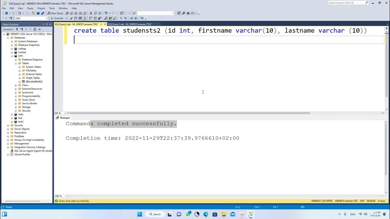 إنشاء الجداول في قواعد البيانات باستخدام الاكواد SQL I Creating tables in databases using SQL ...