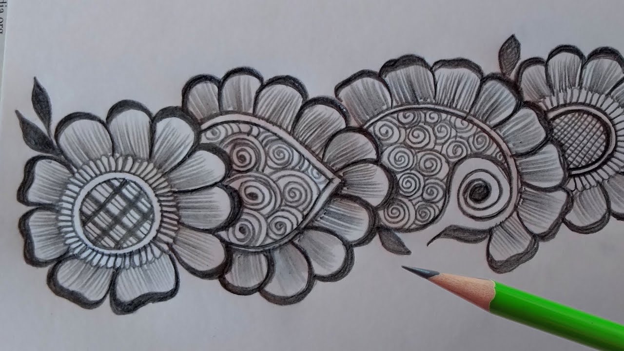 Easy Beautiful Mehndi Design With Pencil | Simple and Beautiful Pencill ...