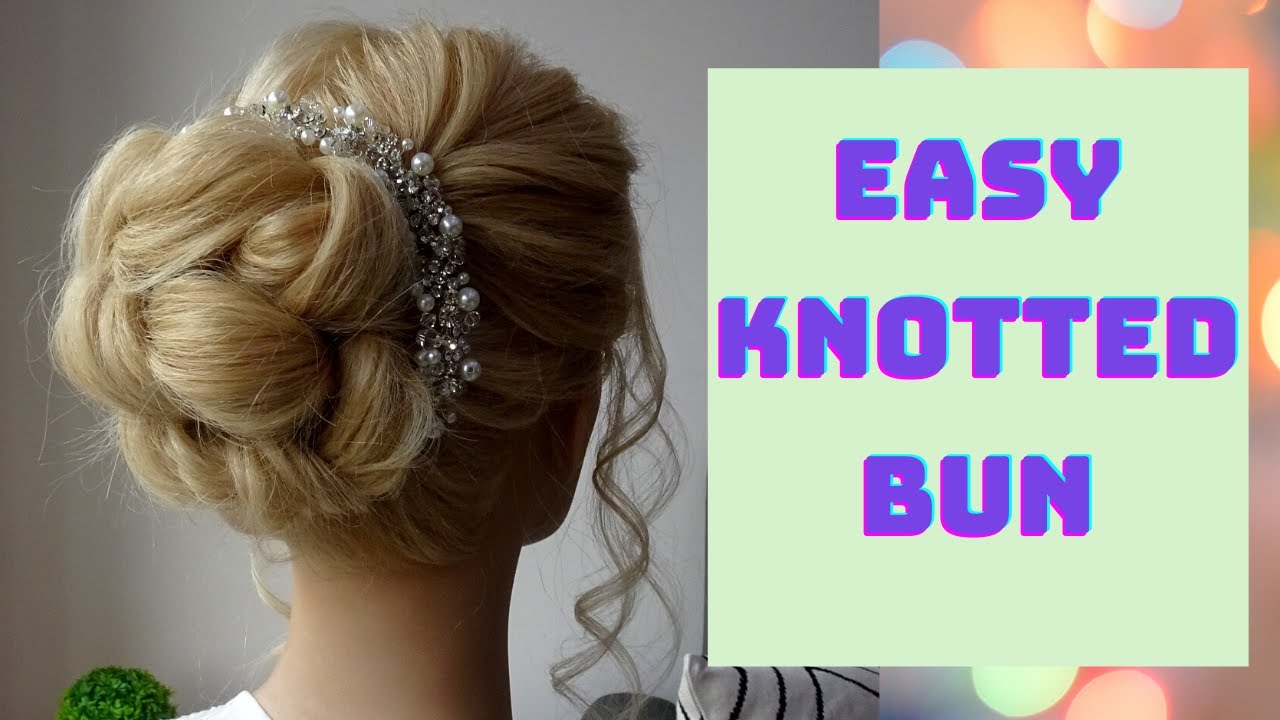 easy knotted bun hair tutorial - YouTube