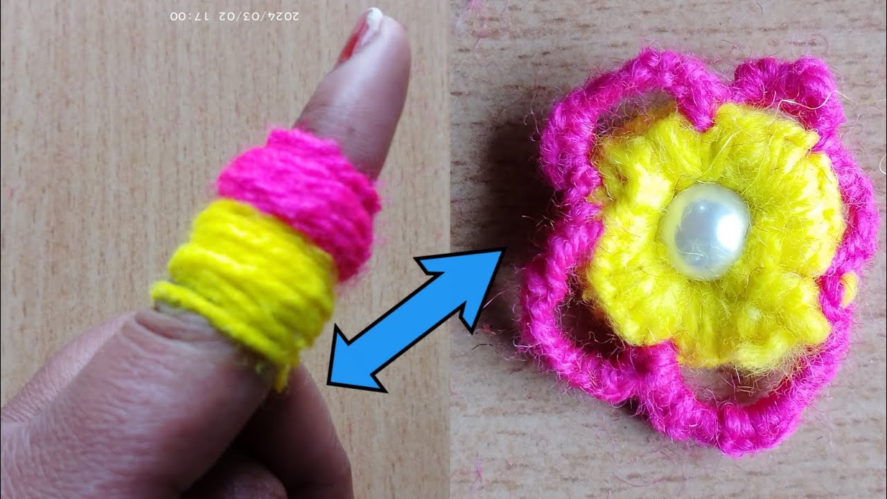 Amazing trick finger Flower Making Idea Using Finger🤘#Hand Embroidery# ...