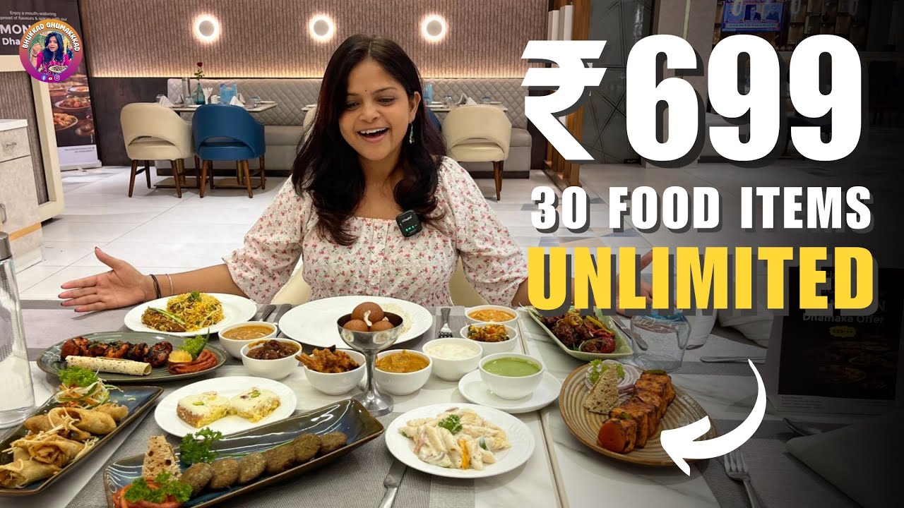 699₹ me unlimited buffet || total 30 food items hotel Sapna Clark in ...