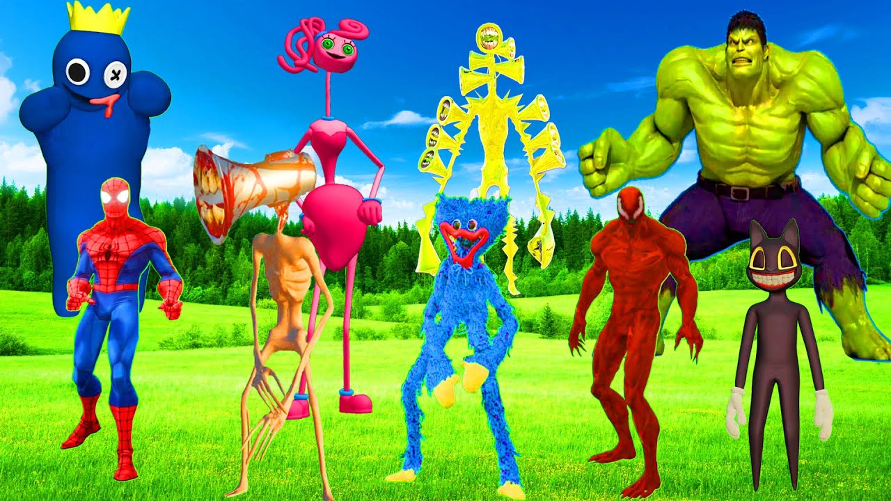 Siren head Pacman Cartooncat Hulk Rainbow friends Traffic head Hulk SCP ...