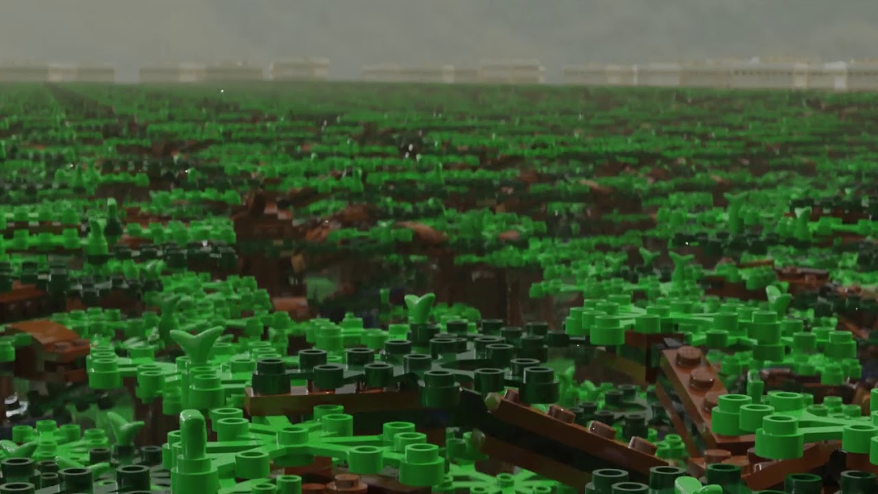 Lego Cliff Scene Fly-through Animation - Blender - YouTube