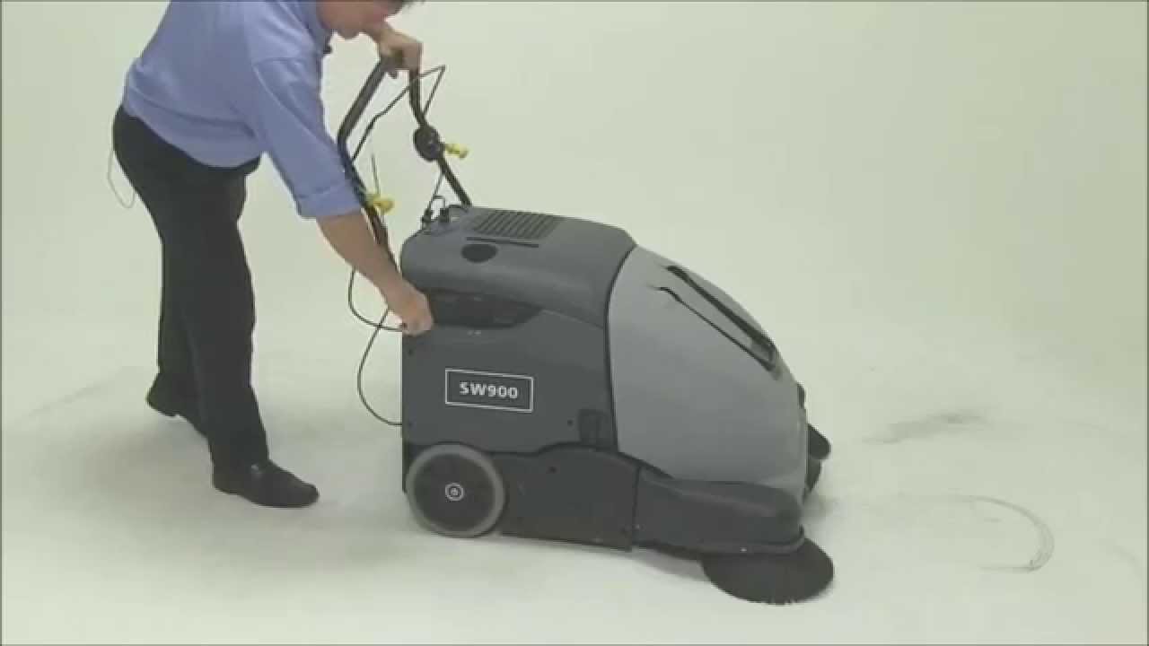 Advance SW900 Walk Behind Floor Sweeper - YouTube