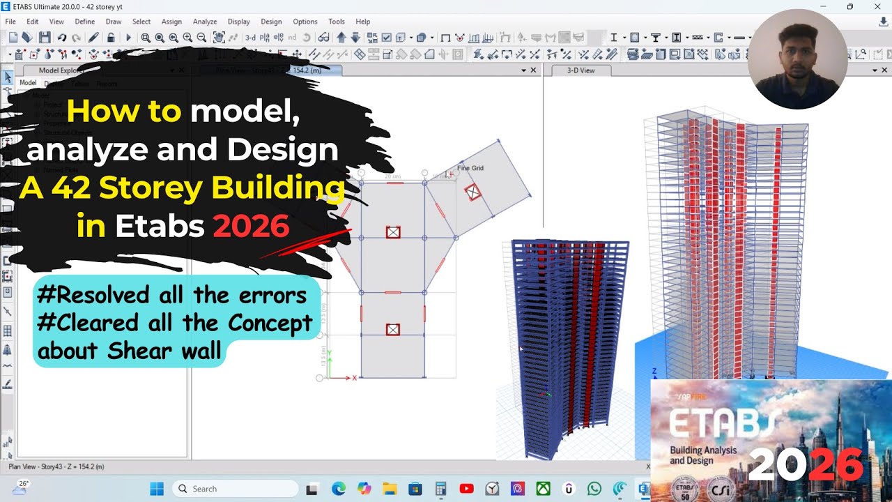 42-Storey High-Rise Building Modeling, Analysis & Design in ETABS Complete Guide ...