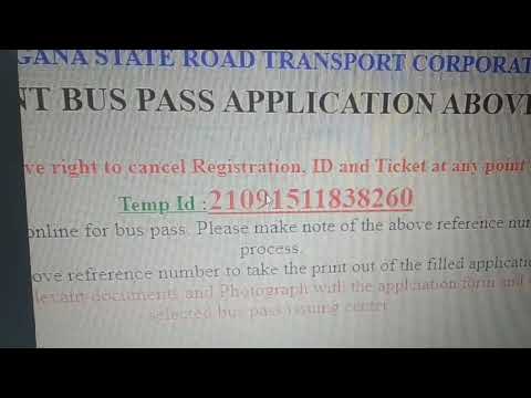 TSRTC bus pass application - YouTube
