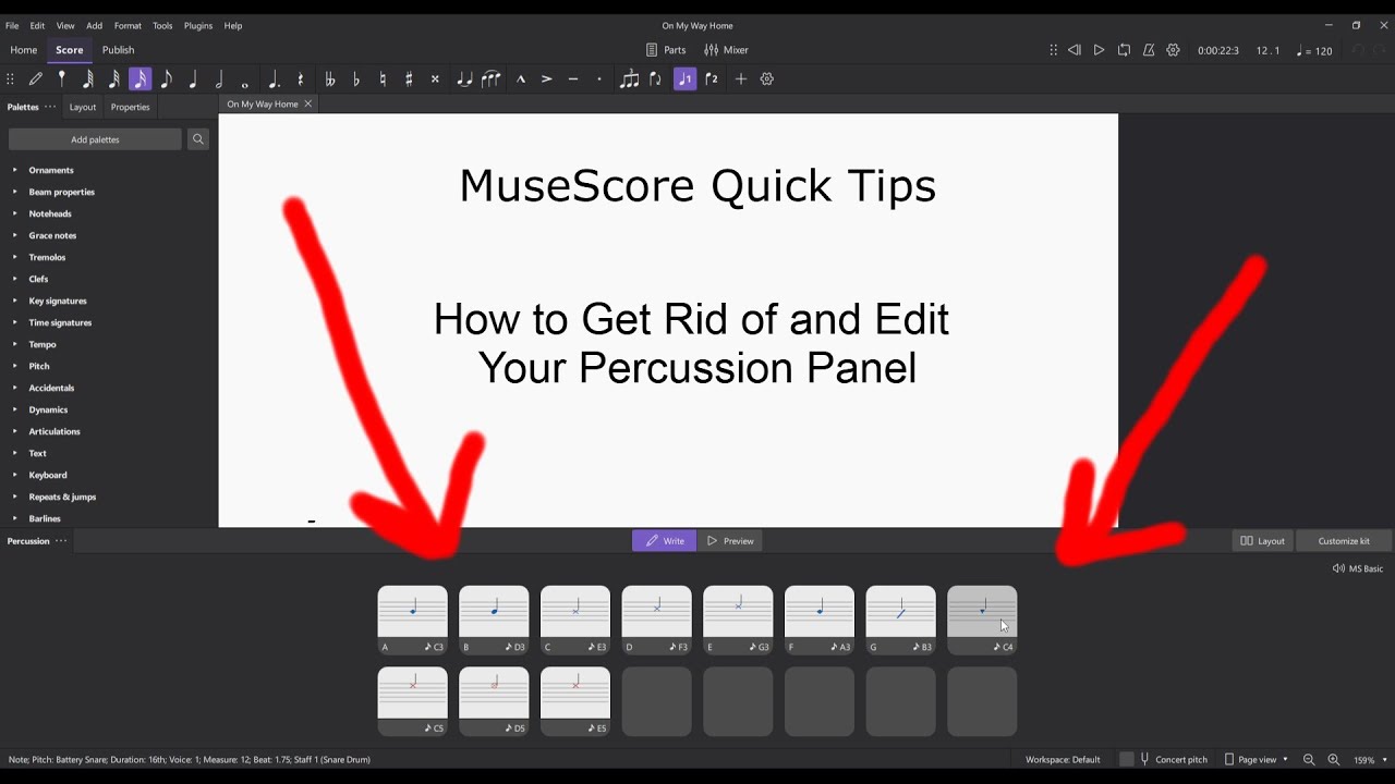 How to Get Rid of Your Percussion Panel - MuseScore 4 Quick Tips - YouTube