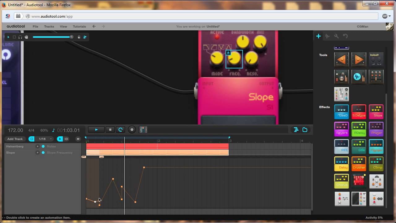 Audiotool Slope effect & automation - YouTube