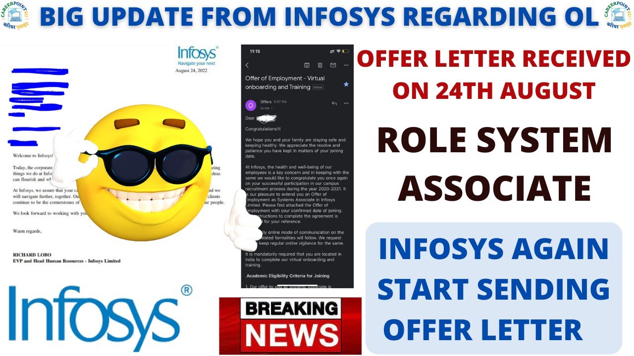 BIG BREAKING NEWS FROM INFOSYS | OFFER LETTER RECEIVED FROM INFOSYS ON ...