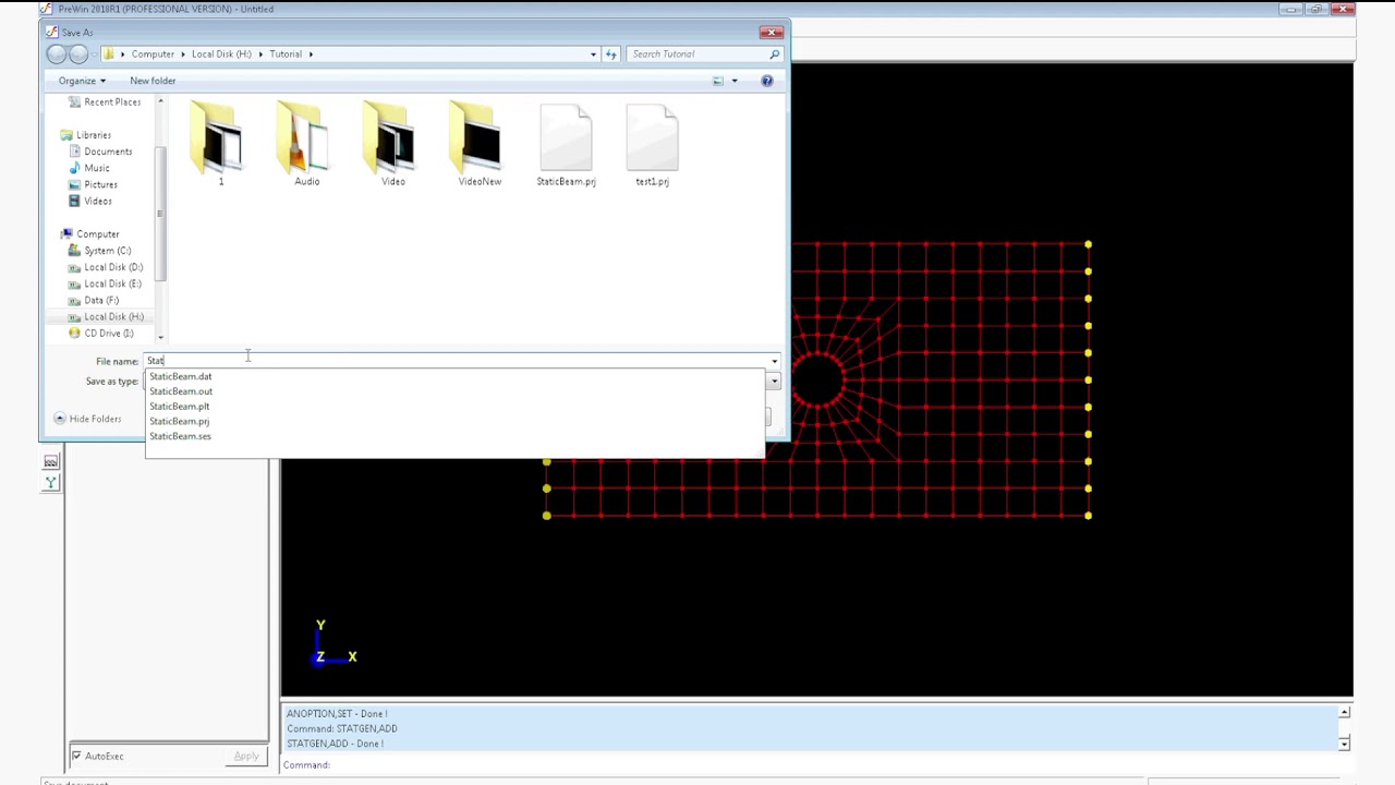 Static analysis of plate with cutout - YouTube