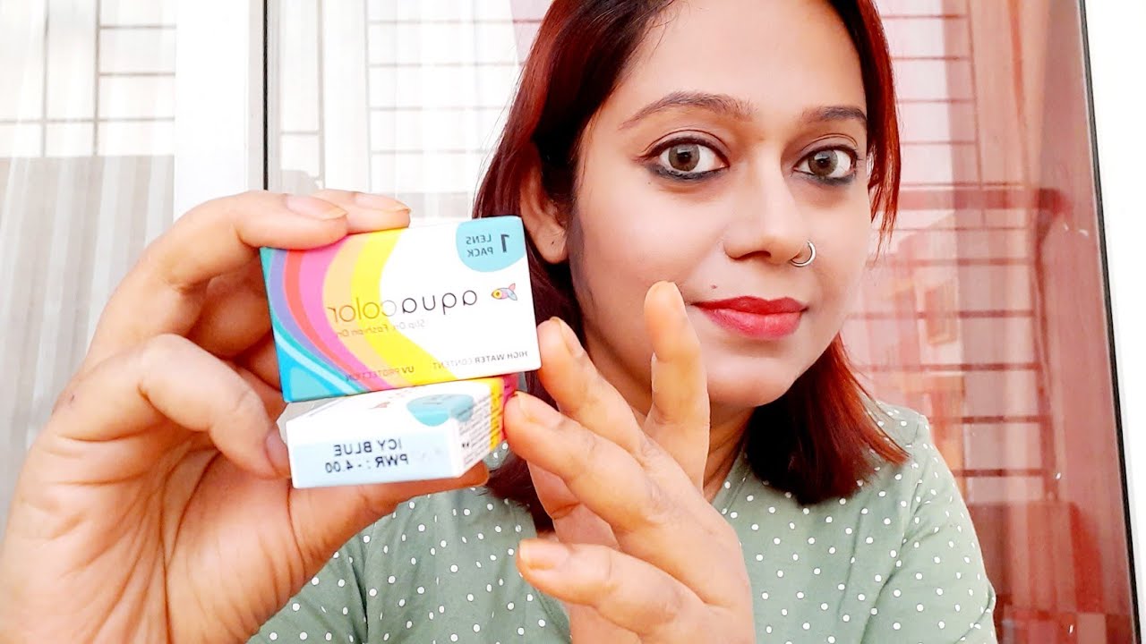 AQUACOLOR colored contact lenses. shade ICY BLUE. Honest review and ...