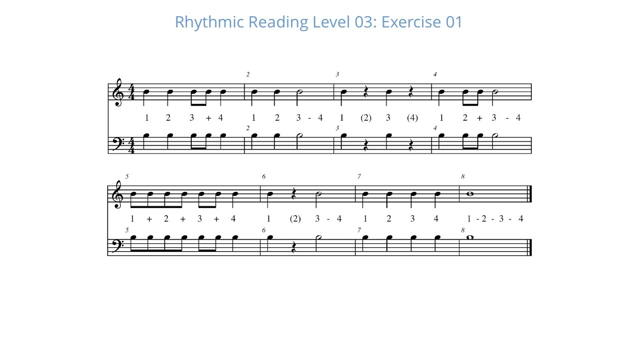Rhythmic Reading Level Three : Exercise 01 - YouTube