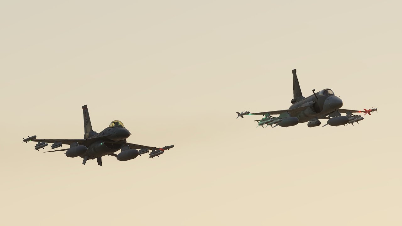 F-16 Fighting Falcon vs JF-17 Thunder BVR Action! - YouTube