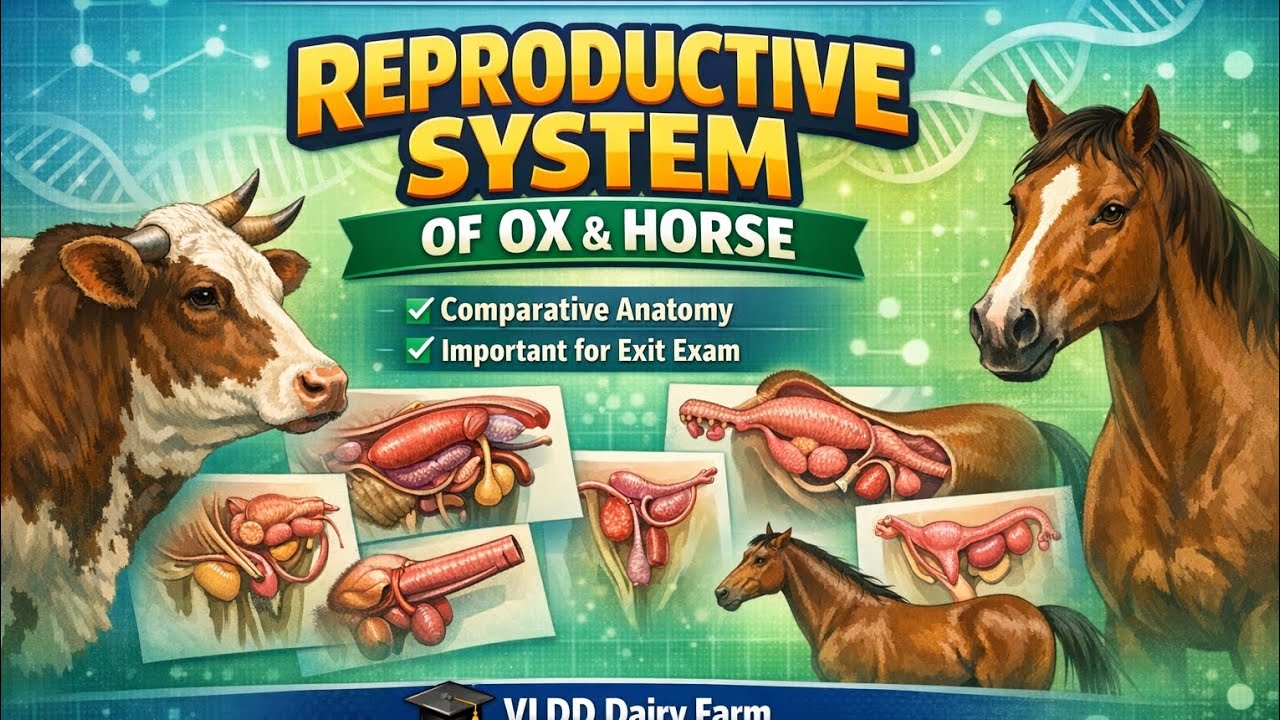 Reproductive system of ox and horse ||VLDD ||VLDA CLASS - YouTube