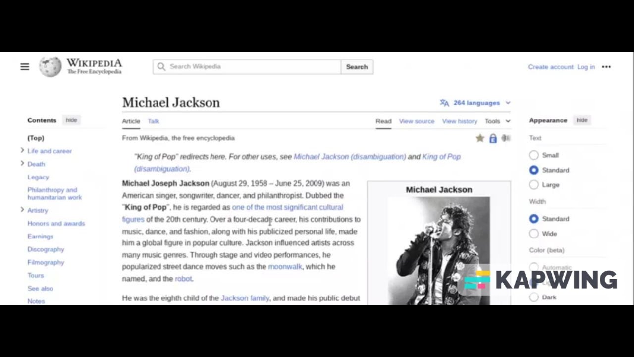 Michael Jackson - Wikipedia Learn More About The King Of Pop! - YouTube