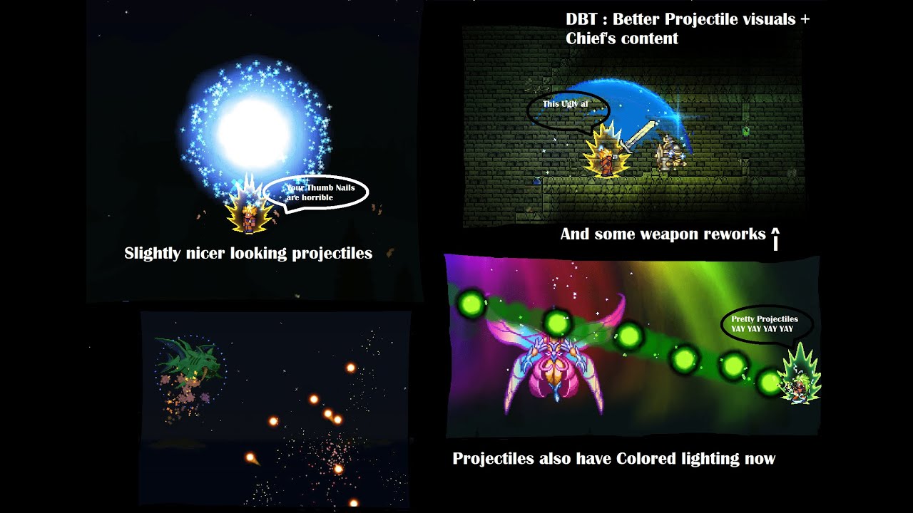 Dragon Ball Terraria: Better Projectile Visuals + Chiefs content - YouTube