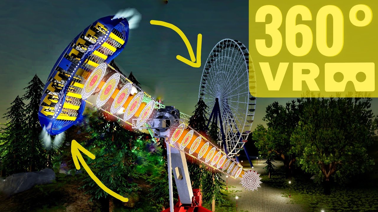 VR 360° POV swinging Rollercoaster flat ride at night - YouTube