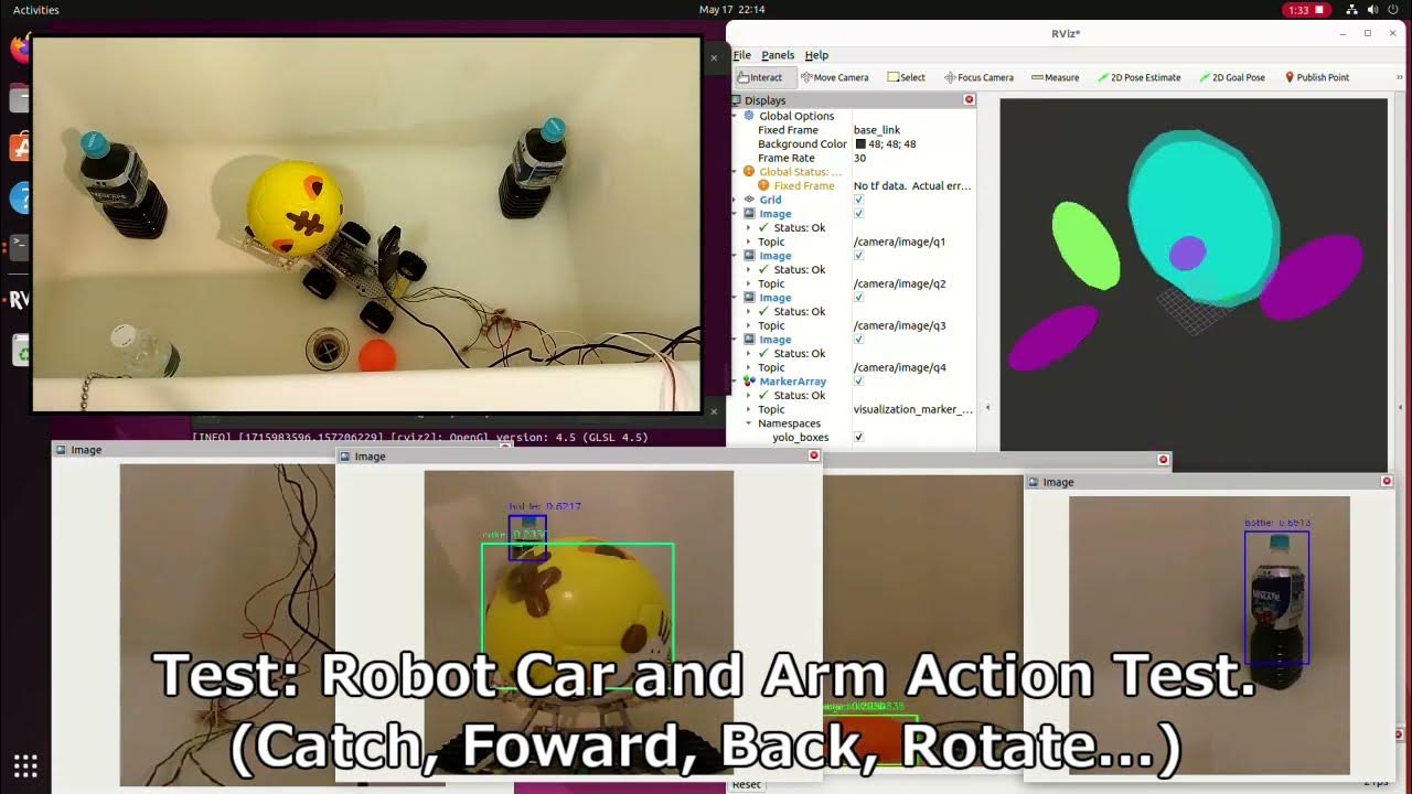 360° Object Detect and Robot Action in ROS2 rviz2 and KR260(Test2 ...
