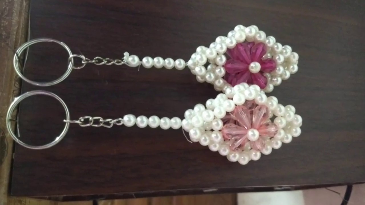 How to make KEY CHAIN from BEADS simple way (পুতির চাবি রিং) !! - YouTube