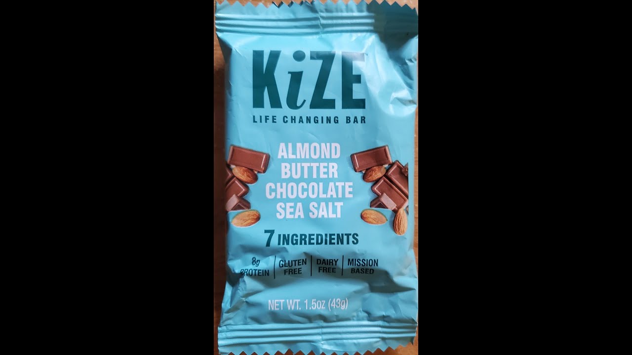 Kize Almond Butter Chocolate Sea Salt Life Changing Bar Review - YouTube