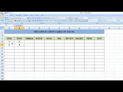 Multiplication Table in Excel - YouTube