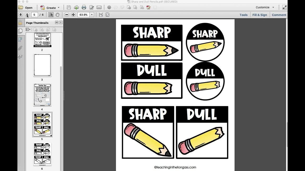 Sharp and Dull Pencil Cup Labels - YouTube