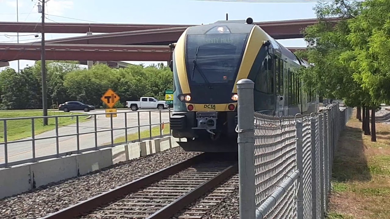 Dcta a train arriving at trinity mills station - YouTube