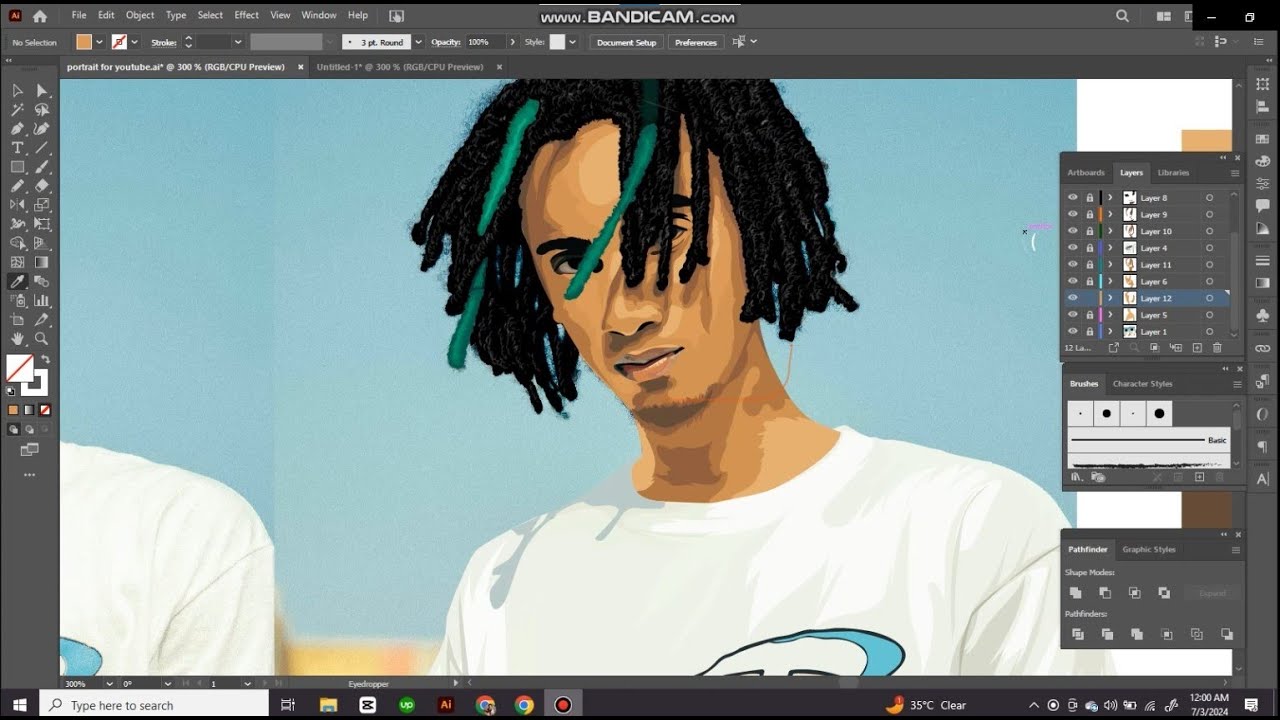 How To Cartoon Version Of Yourself | Vector Cartoon Portrait Tutorial ...