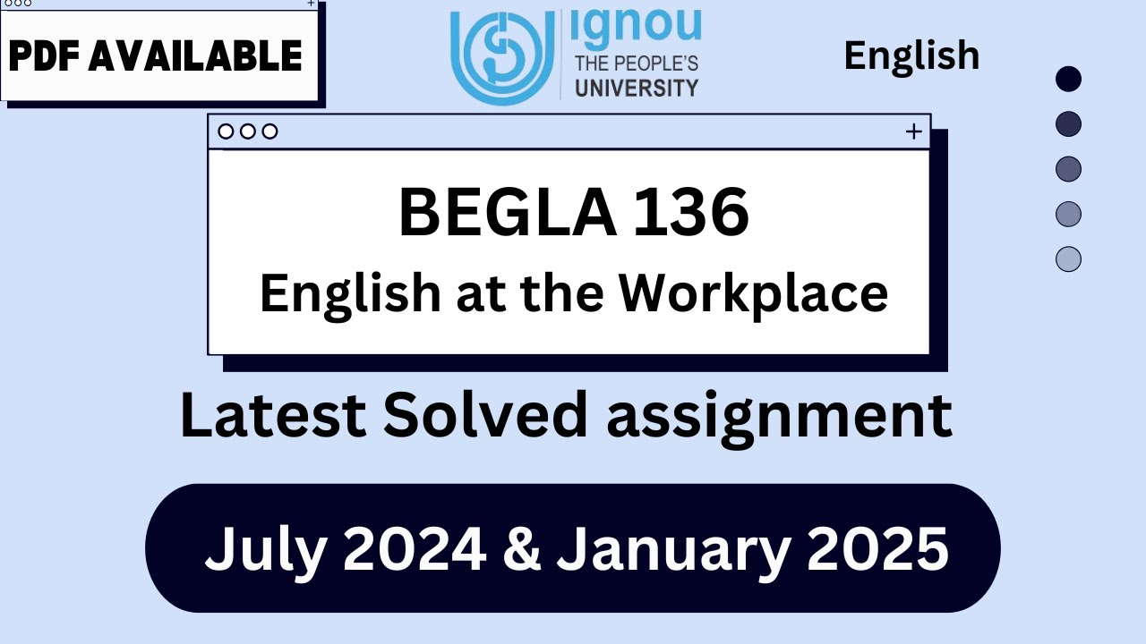 BEGLA-136 SOLVE ASSIGNMENT FOR JULY 2024 & JANUARY 2025 SESSION #ignou ...