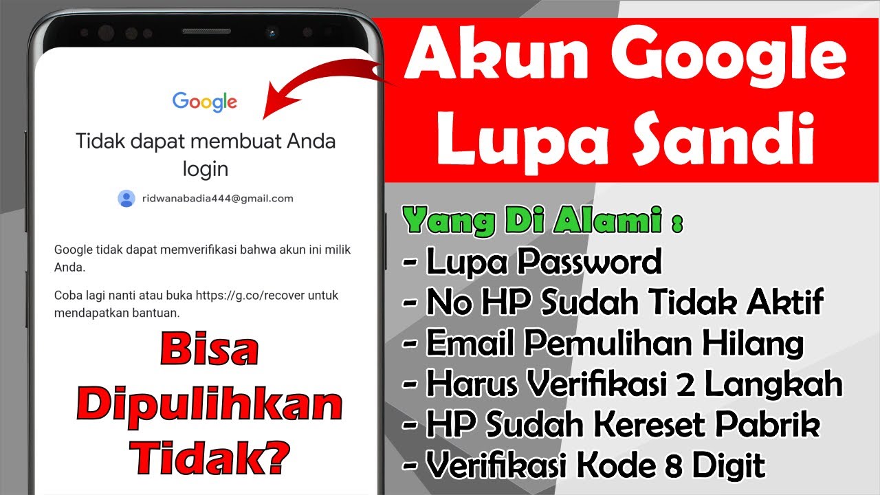 Cara Mengembalikan Akun Gmail Lupa Sandi Akun Google Lupa Password ...