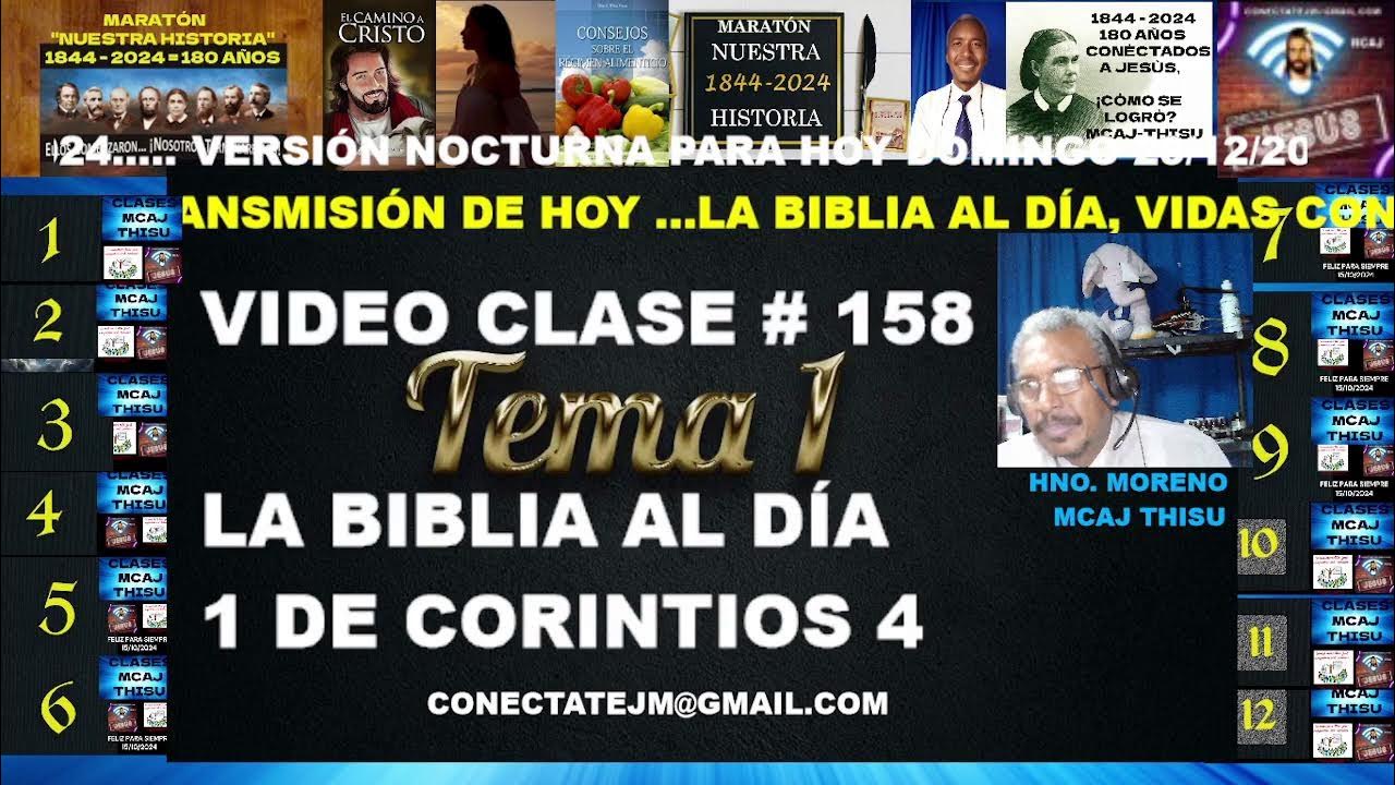 VIDEO CLASE # 158 TEMA 1 LA BIBLIA AL DÍA 1 CORINTIOS 4 CAJ THISU - YouTube