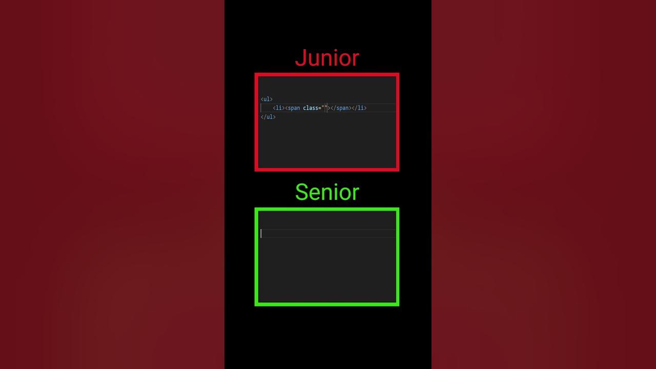 Junior vs Senior Developer Ep.1 #html #emmet - YouTube
