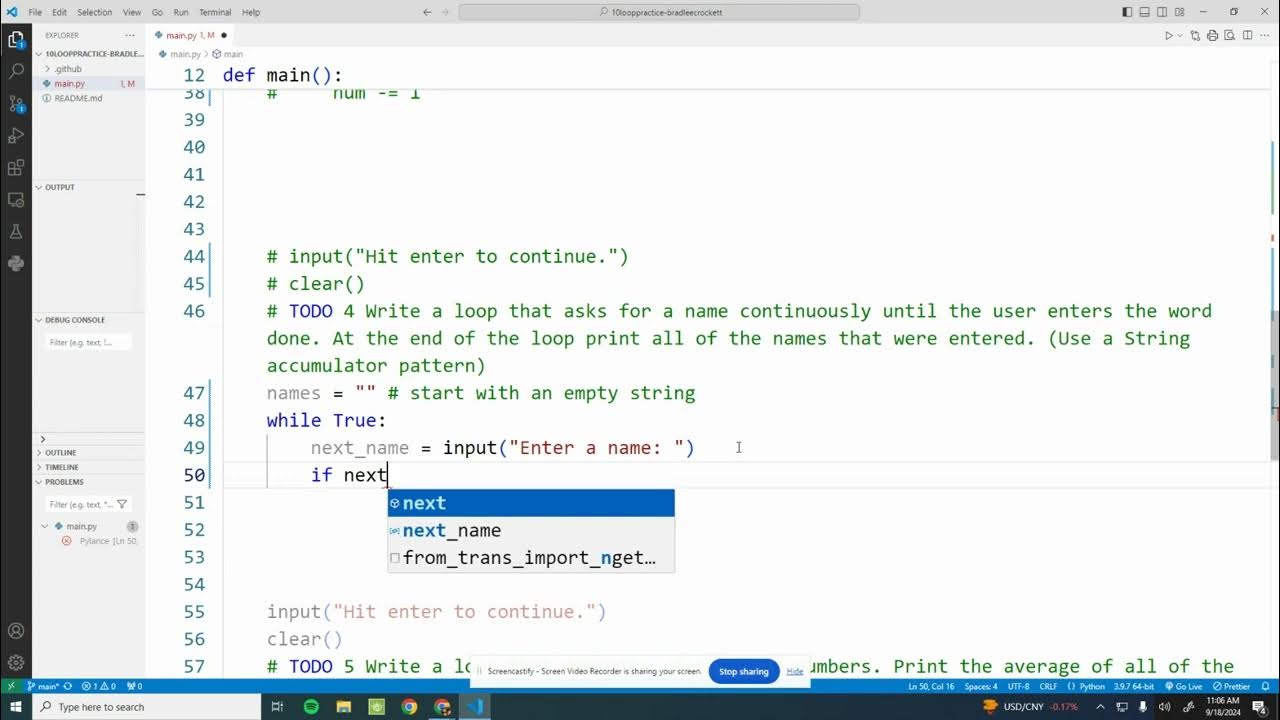 LoopPractice TODO #4 String Accumulator Practice - YouTube