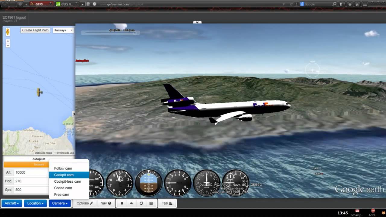 Google Earth Flight Simulator (GEFS) - Flight GCLP to GCXO - YouTube