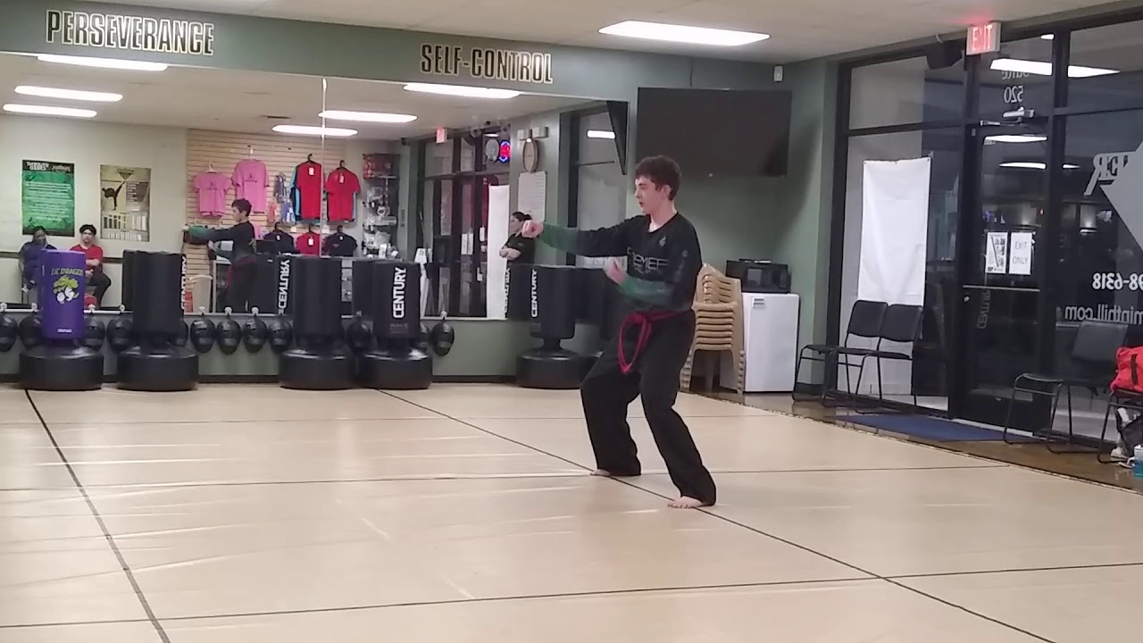 Gabriel doing Railroad Track Red Belt Patterns 3 - YouTube