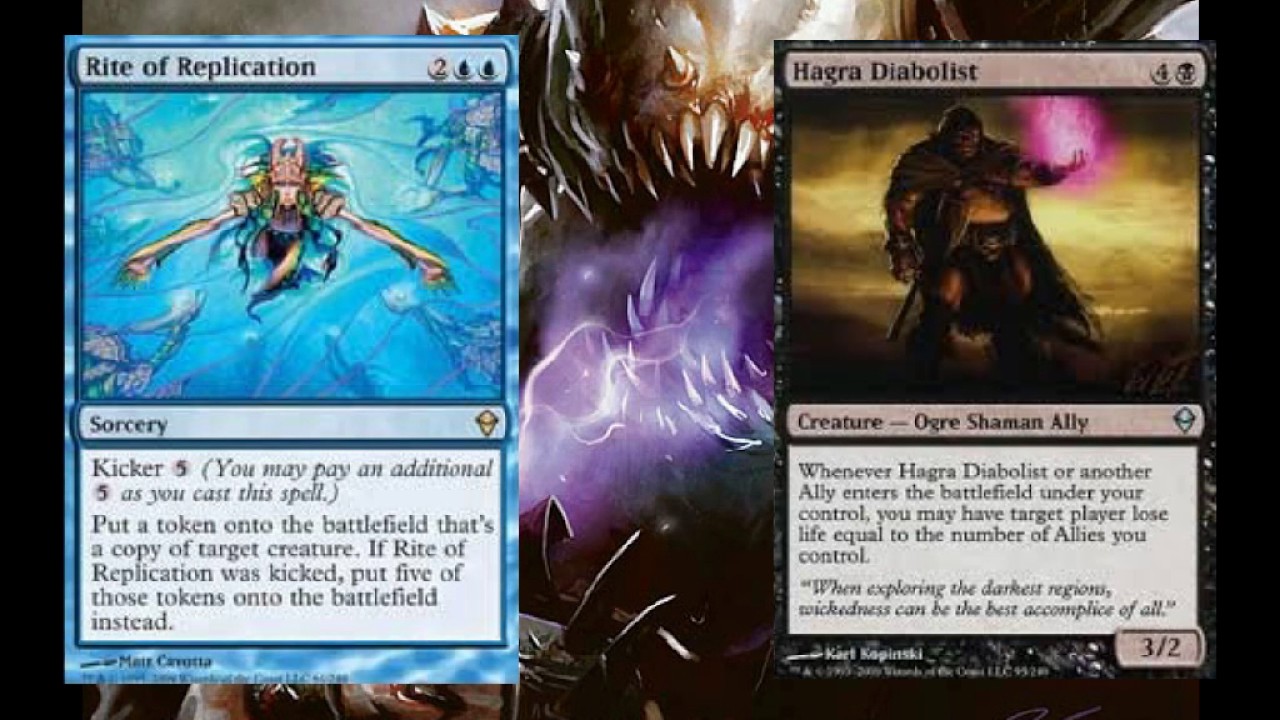 EDH COMBO FOR ALLIES!! Rite of replication + hagra diabolist - YouTube