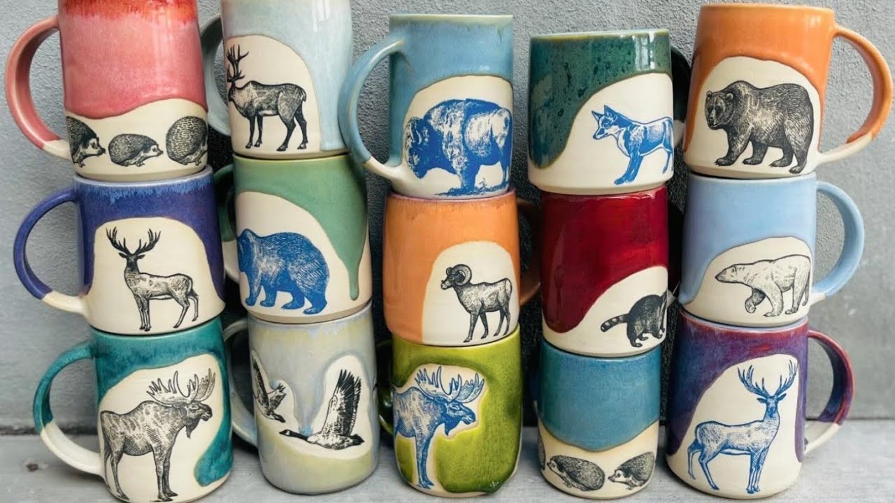 Glazing Pottery And Applying Transfers With Kate! - YouTube