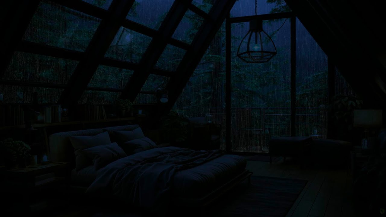 DARK Room Rain and Thunder for Sleep and Meditation - Relax, Study in ...